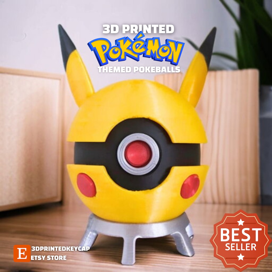 Pikachu Pokeball 3D Printed Pokemon Themed Pokeball 3D Print - Etsy