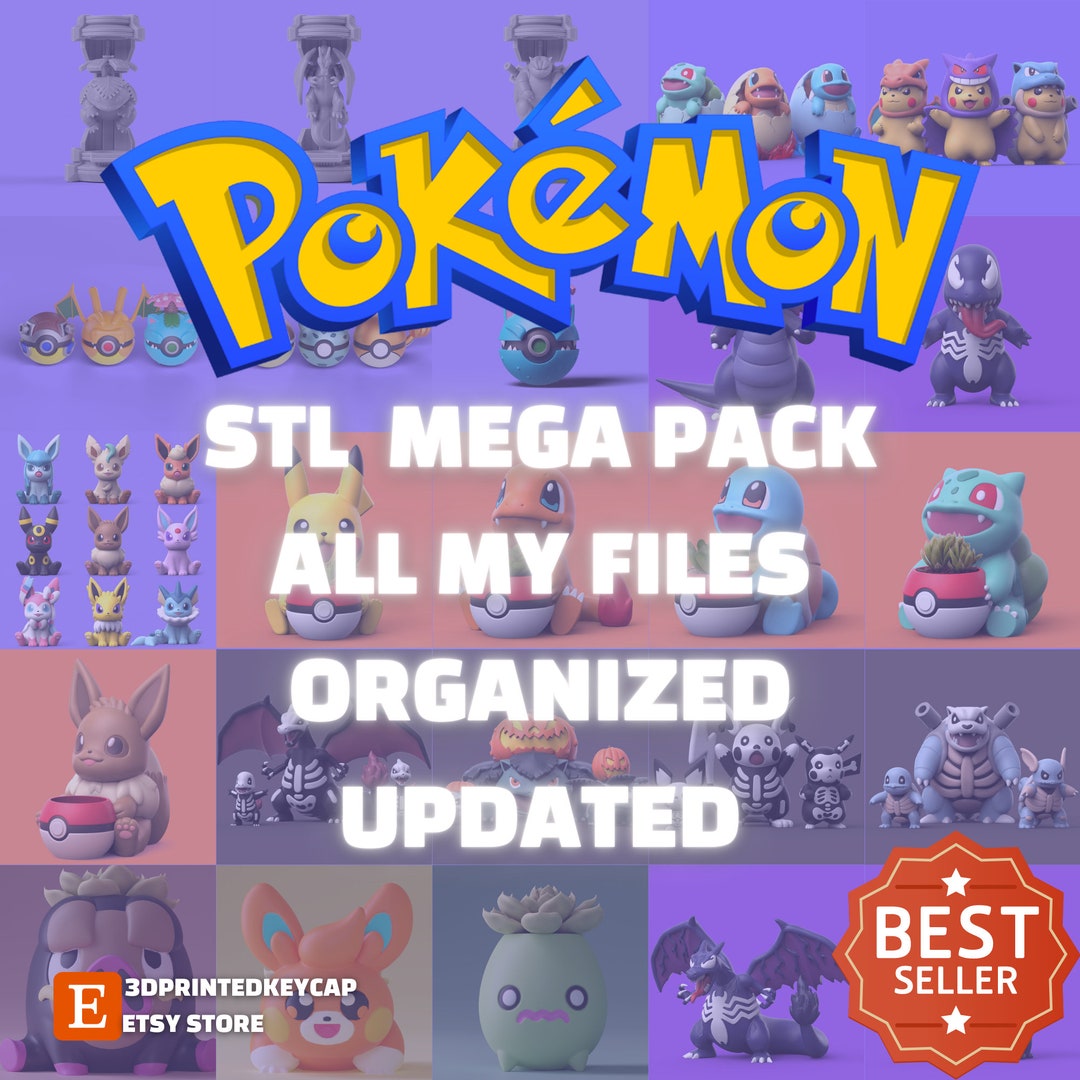 EVERY Pokemon STL Pack | All My Pokemon STL Files | 3D Print Pokemon ...
