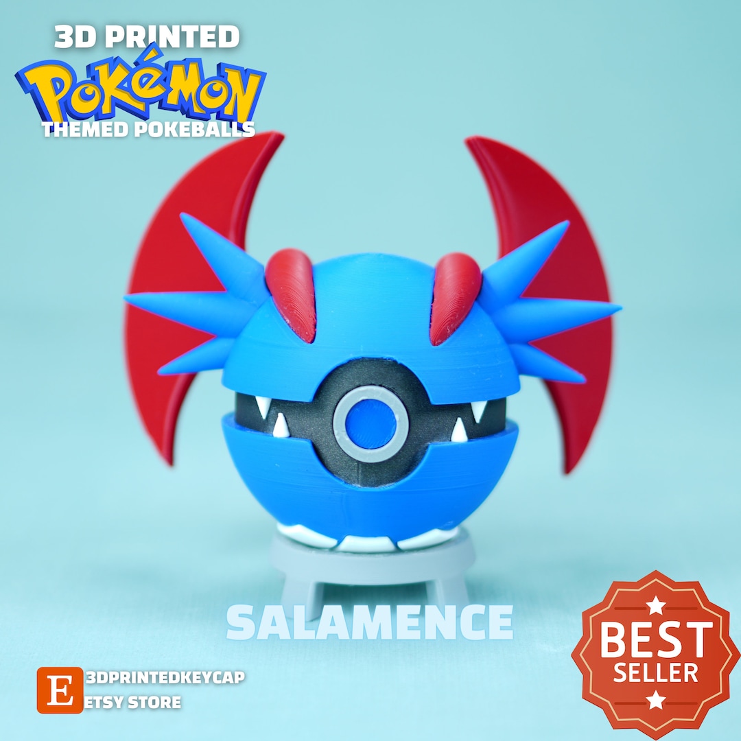 Salamence Pokeball 3D Printed Pokemon Themed Pokeball 3D Print 3D ...