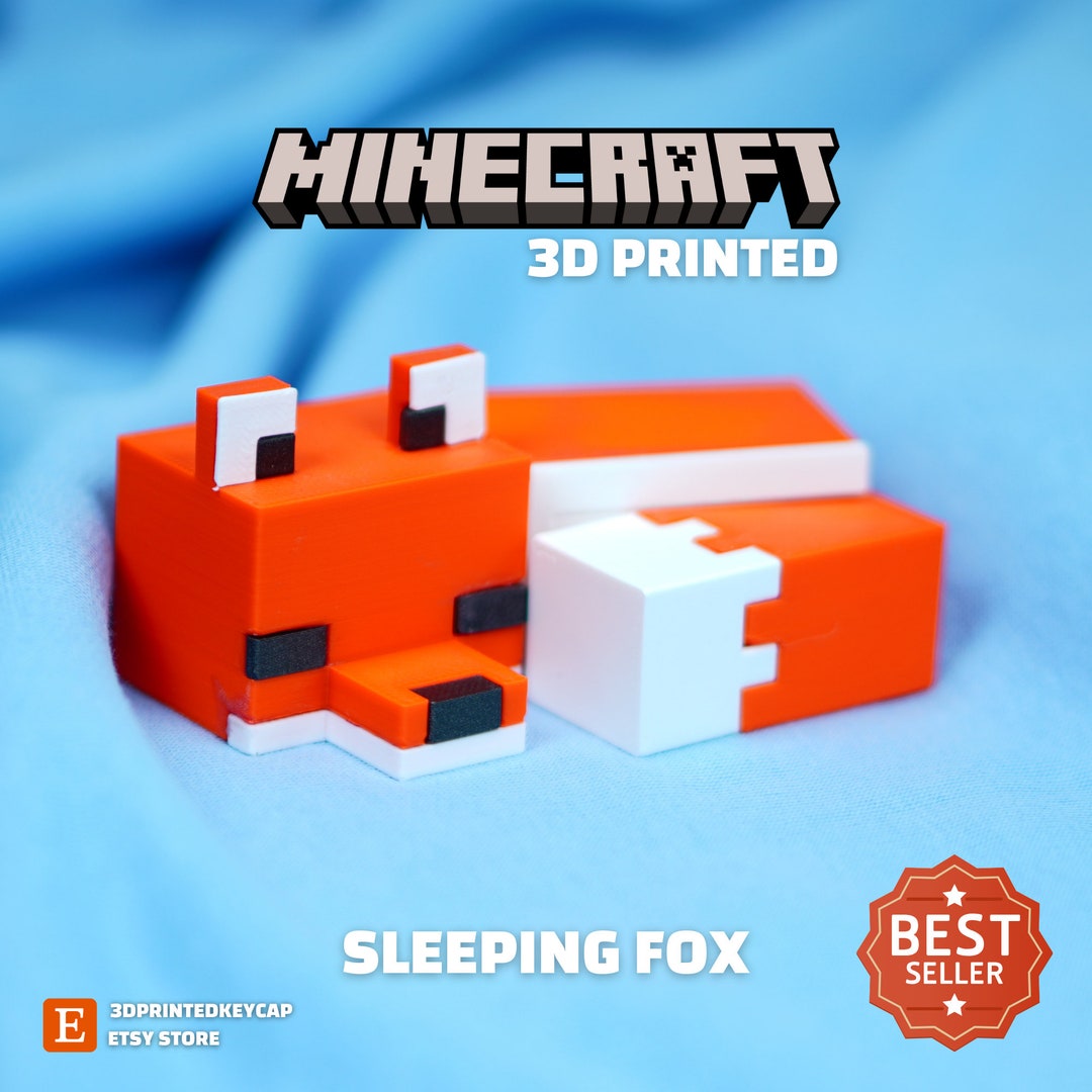 Minecraft Fox Sleeping 3D Printed Minecraft Fox 3D Print 3D Printed Minecraft Physical Print ...