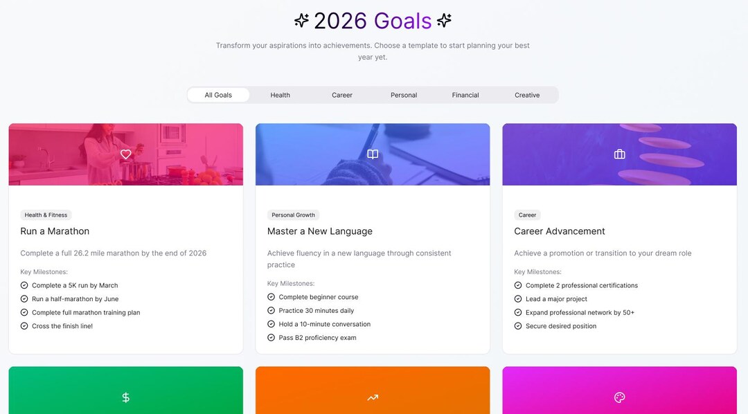 2026 Goals Planner Cards – Printable Goal-setting Cards for Personal ...