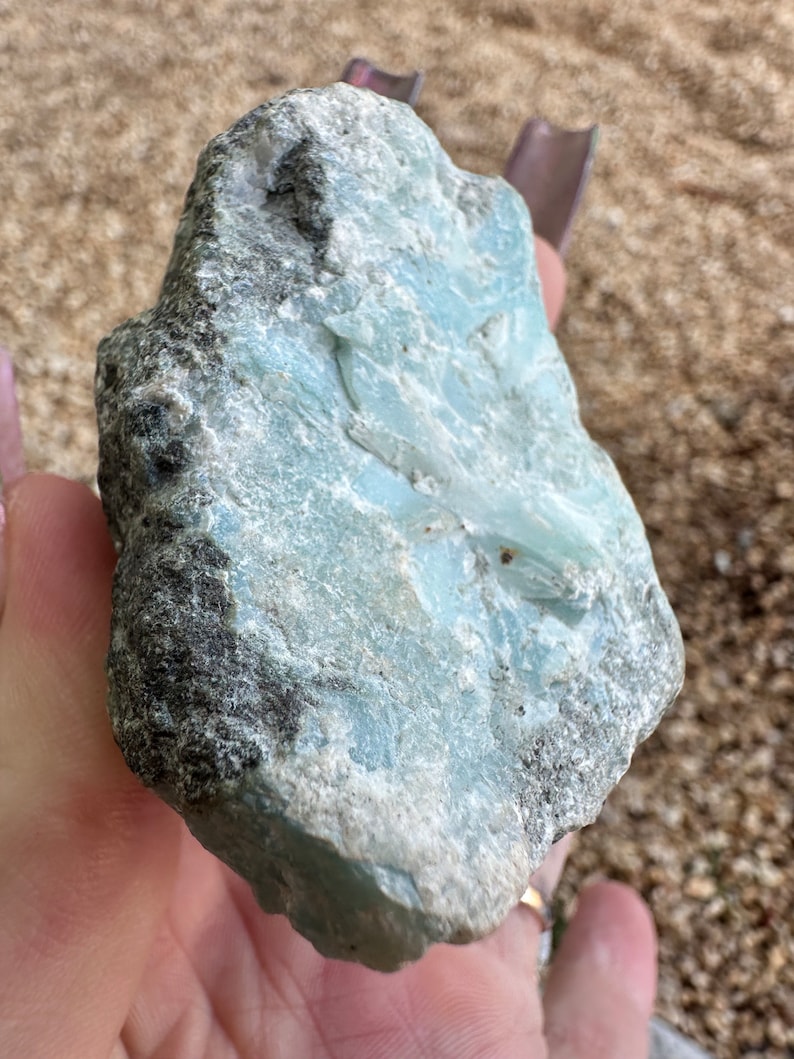 Rough Larimar/polished Geode ! - Etsy