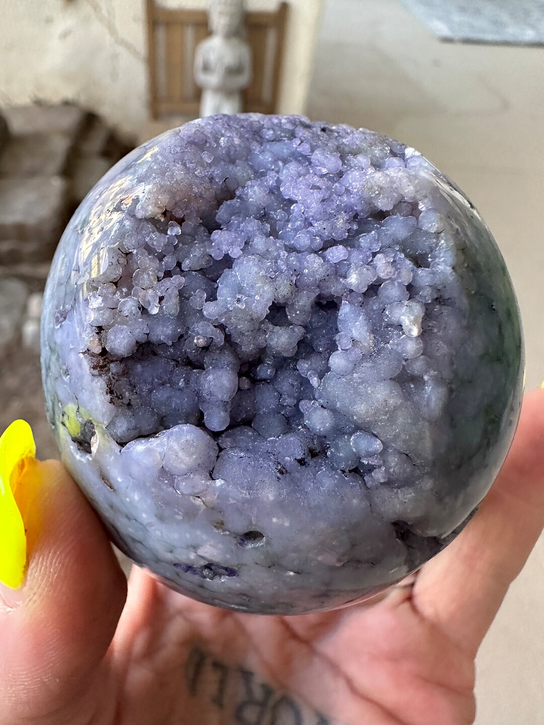 Spectacular Double Sided Druzzy Grape Agate Sphere - Etsy