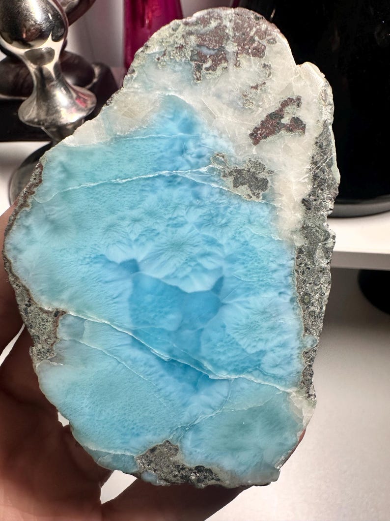 Polished Larimar Geode / Rough Larimar - Etsy
