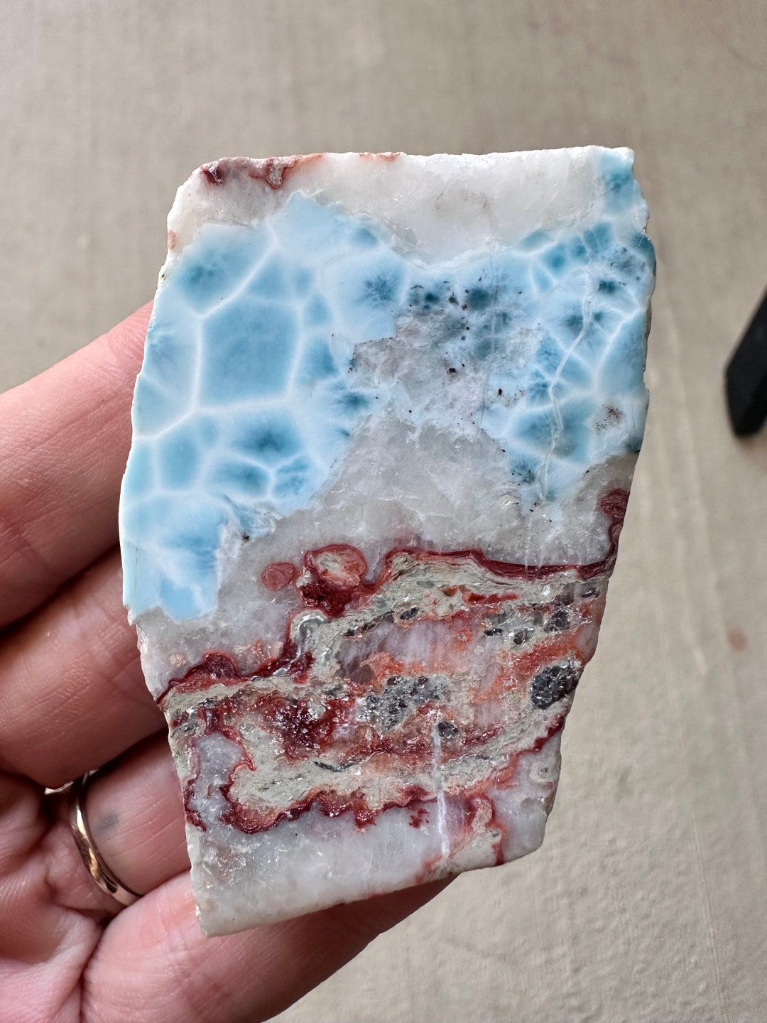 Unique Larimar Slab With Red Iron - Etsy