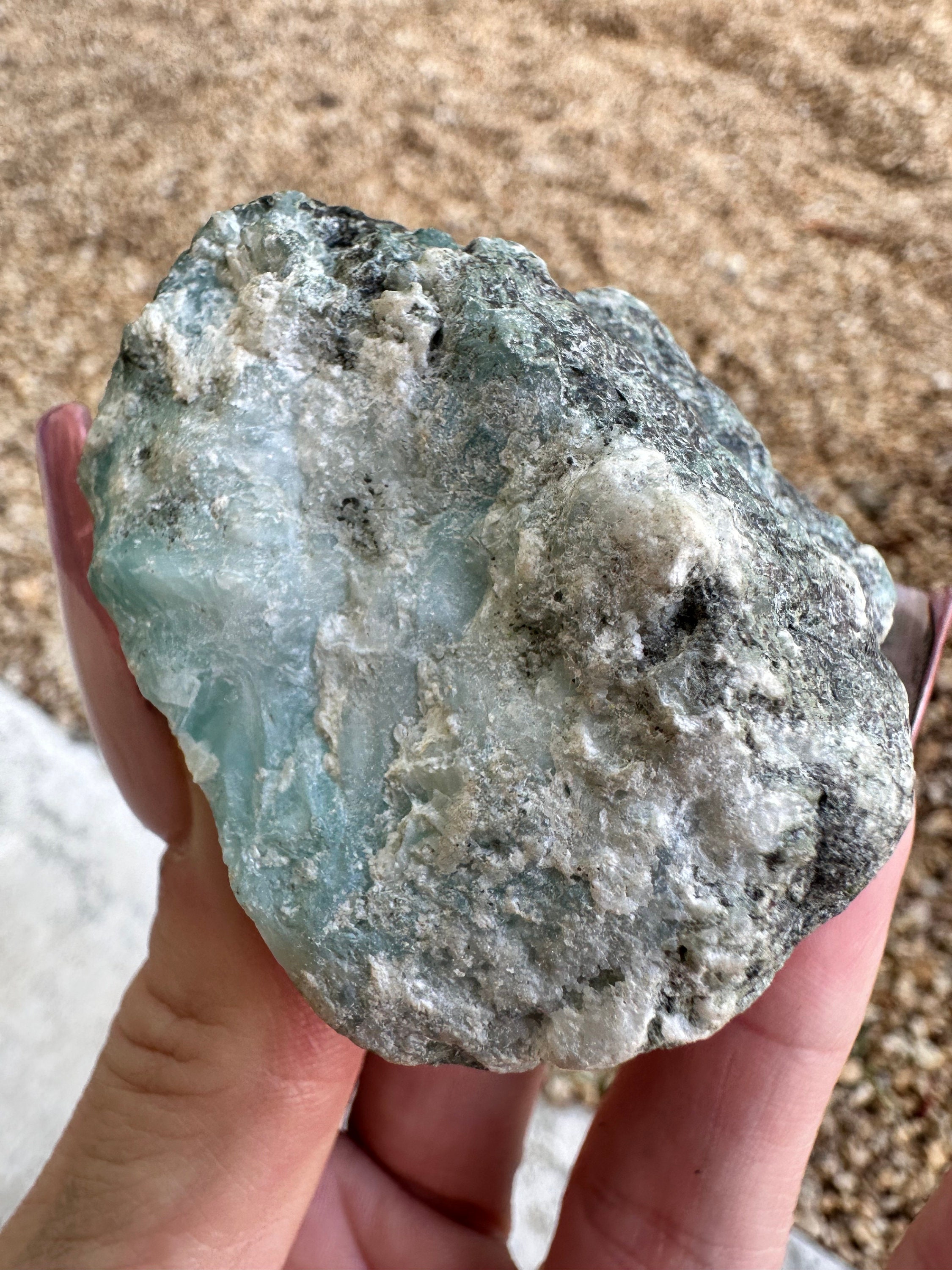 Rough Larimar/polished Geode ! - Etsy