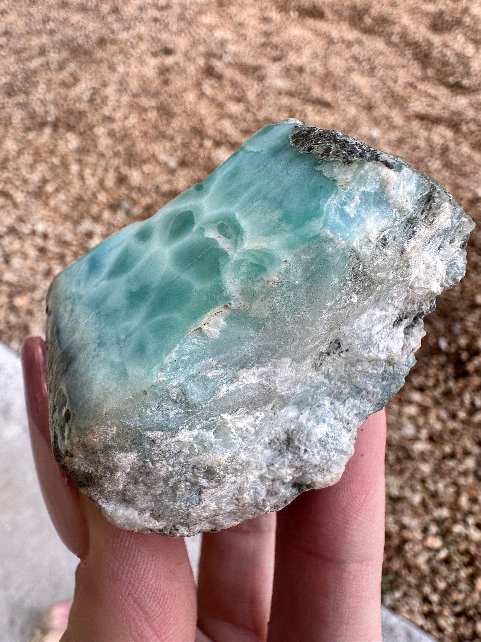 Rough Larimar/polished Geode ! - Etsy