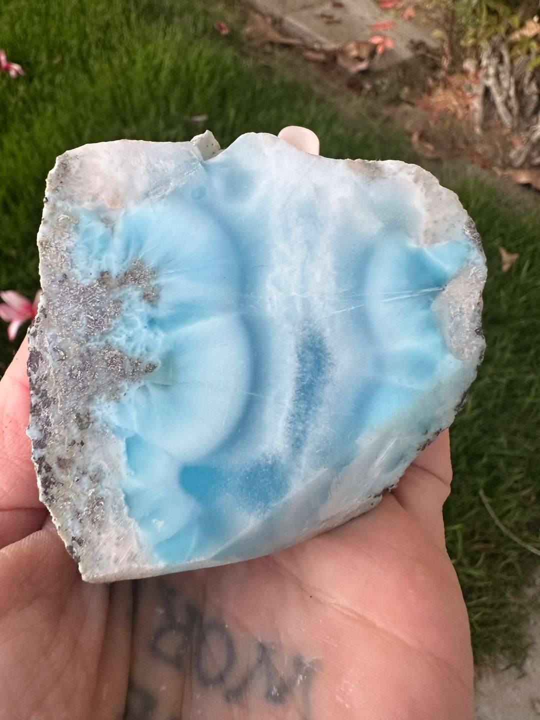 Mesmerizing Larimar Geode Chunk Polished Larimar Geode - Etsy