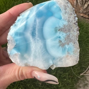Mesmerizing Larimar Geode Chunk Polished Larimar Geode - Etsy
