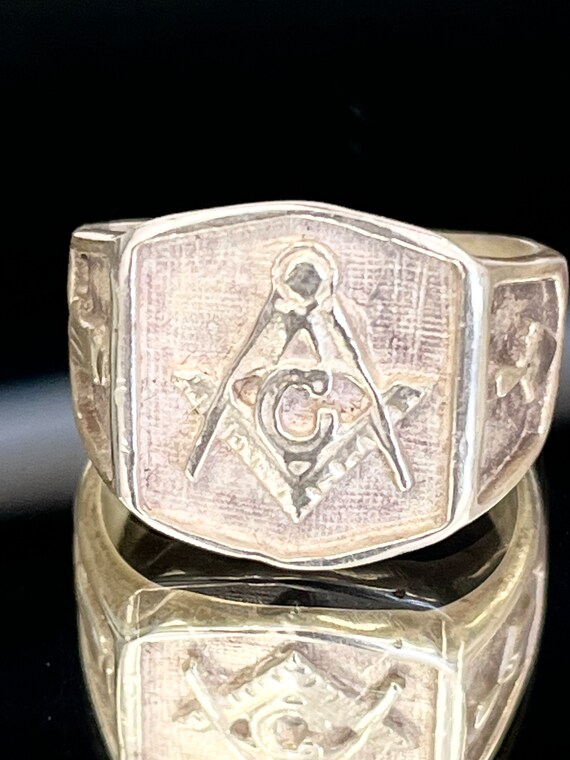masonic signet swivel ring - Gem