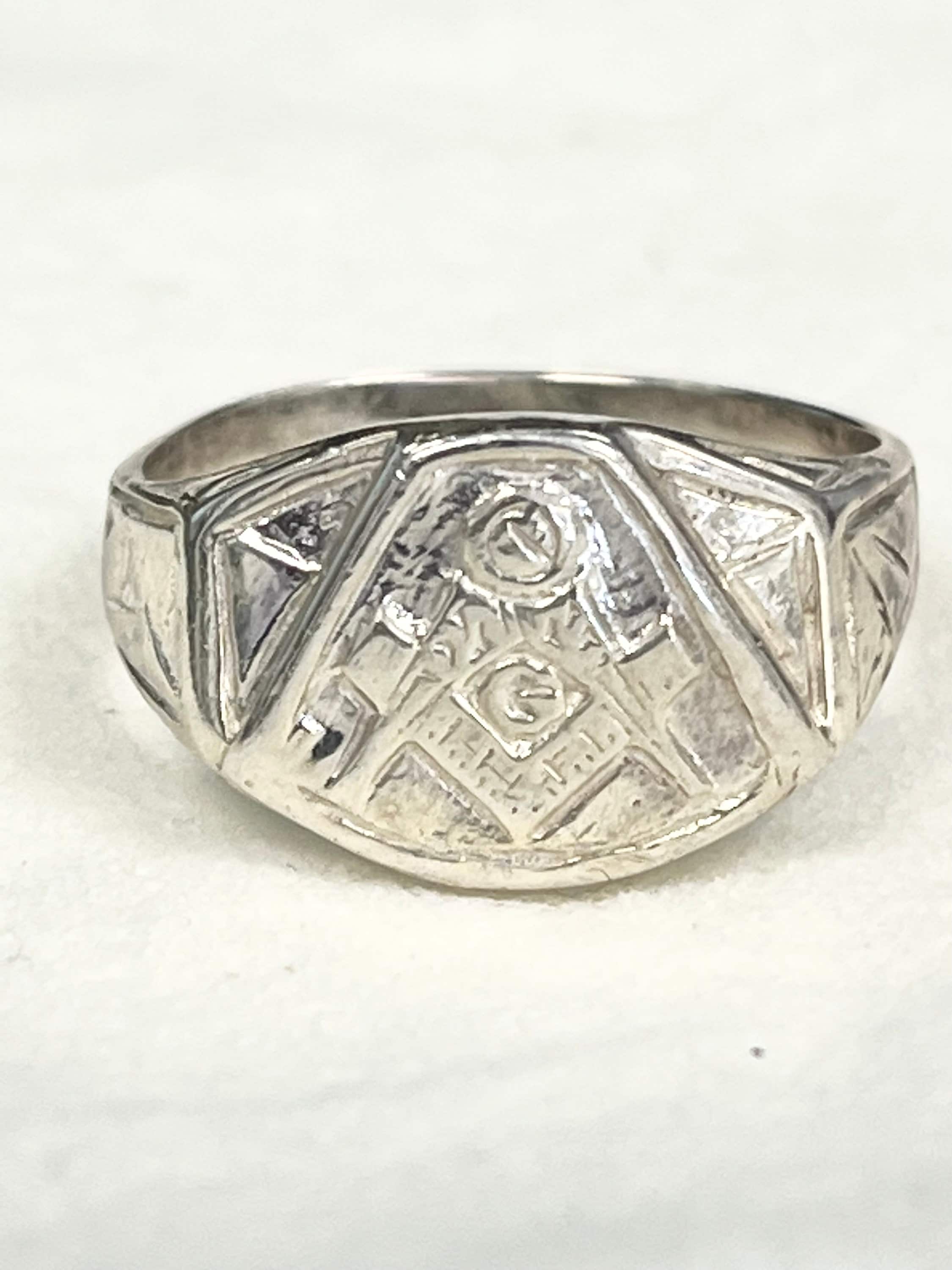 Masonic Signet Rings, Sterling Silver Masonic Ring, Freemason Ring for ...