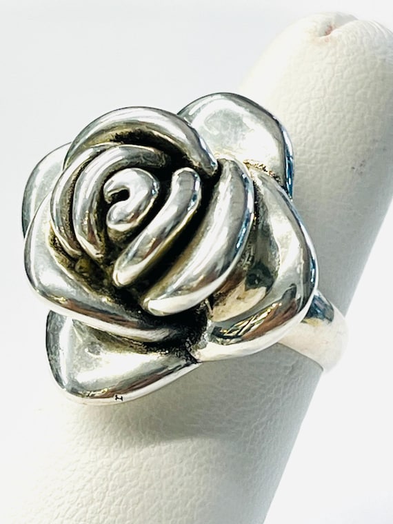 Vintage solid silver rose - Gem
