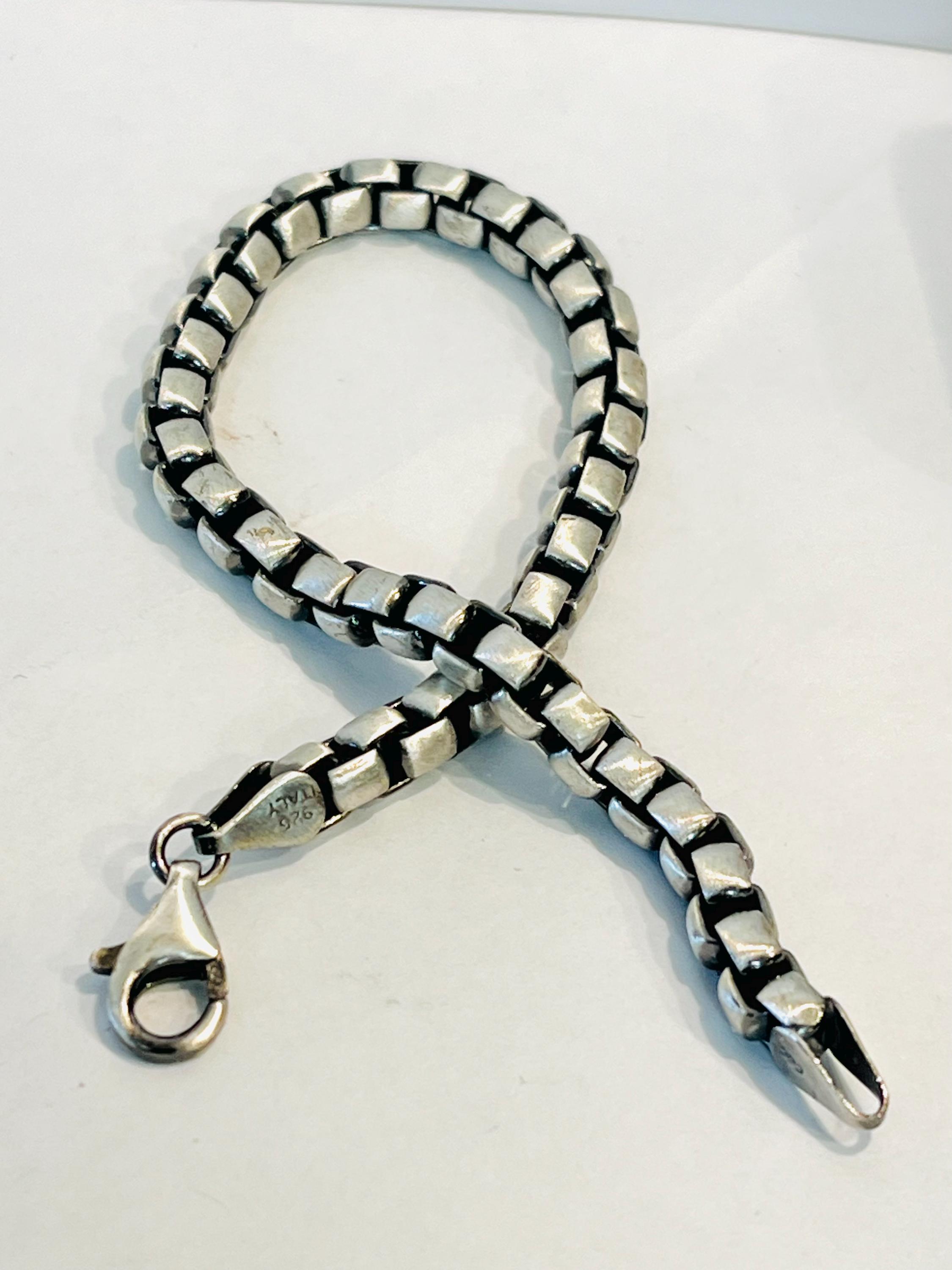 24. Gram 8" Sterling Silver Heavy Rounded Box Chain Link Bracelet(sb018 ...