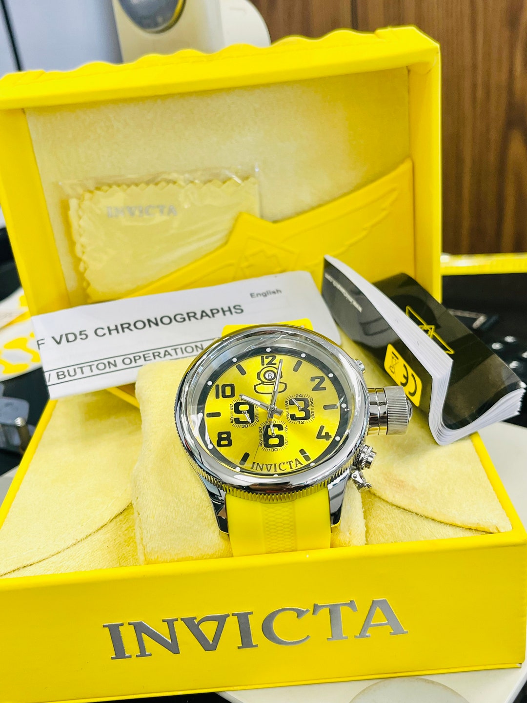 NIB Invicta Men's 52mm Russian Diver Quartz Chronograph Silicone Strap ...