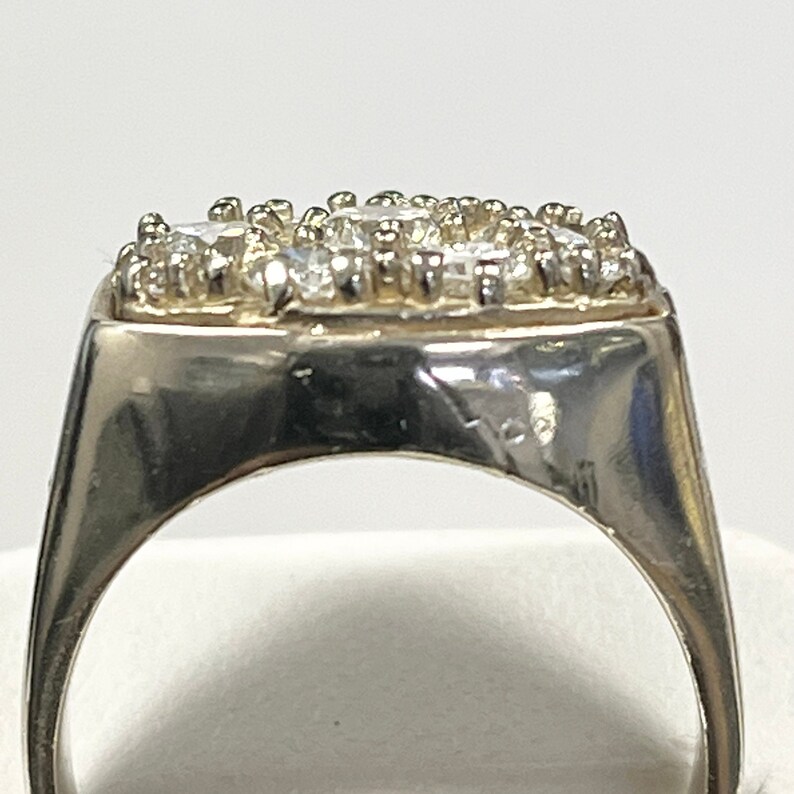 14k Yellow Gold Men's Cluster Diamond Ring - Etsy