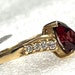 14k Yellow Gold Teardrop Garnet and Diamond Promise Anniversary ...