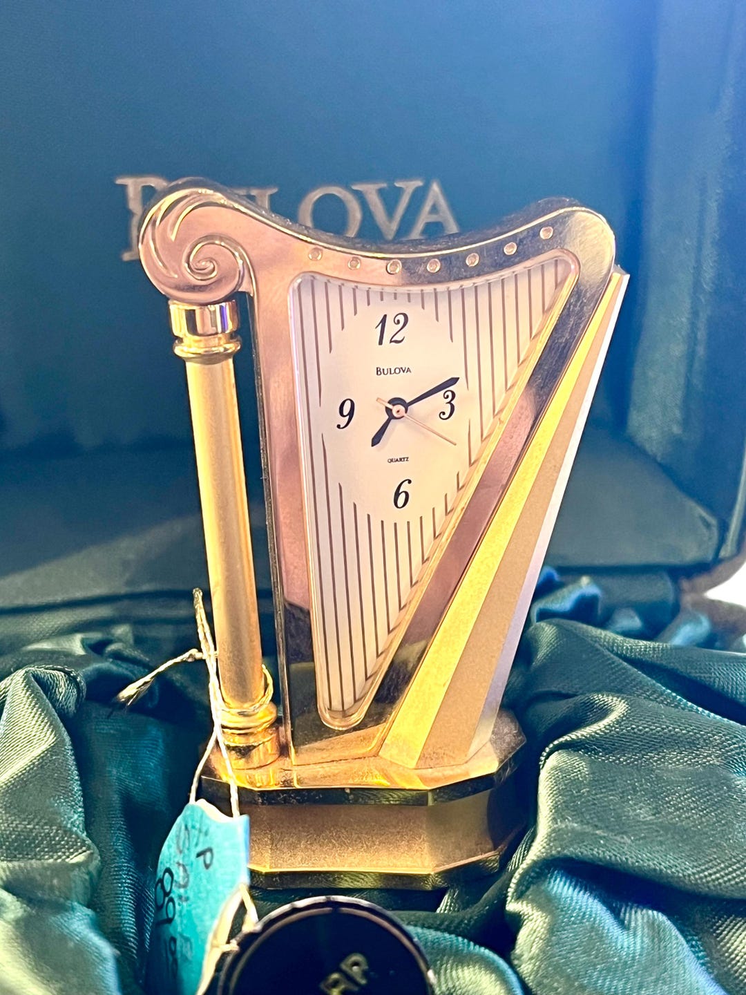Bulova Miniature Harp Clock - Etsy