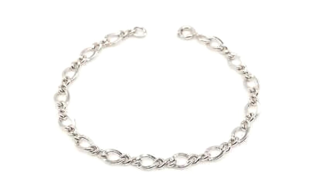 Sterling Silver Antique Chain Link Bracelet - Etsy
