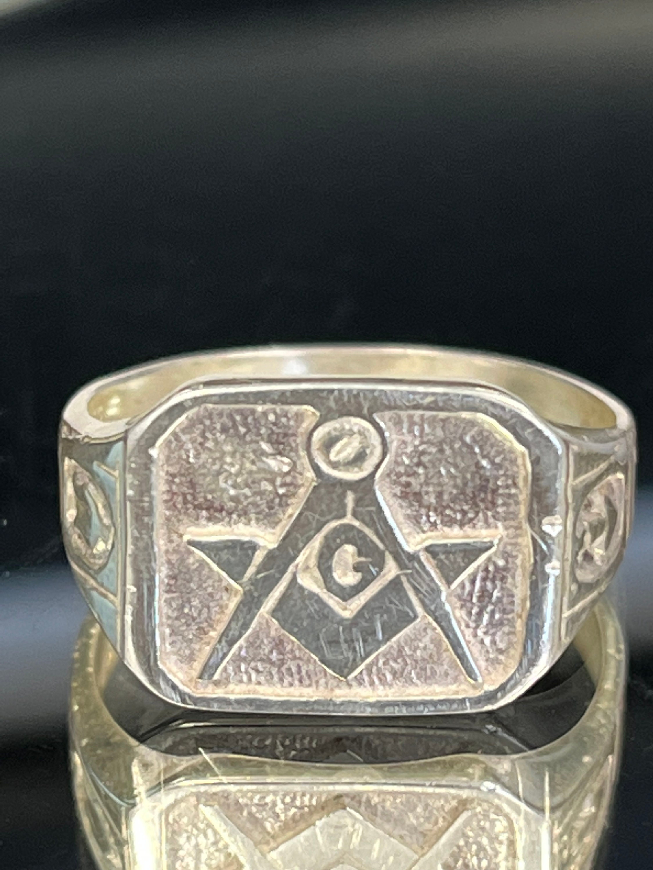 Masonic Signet Rings Sterling Silver Masonic Ring Freemason - Etsy