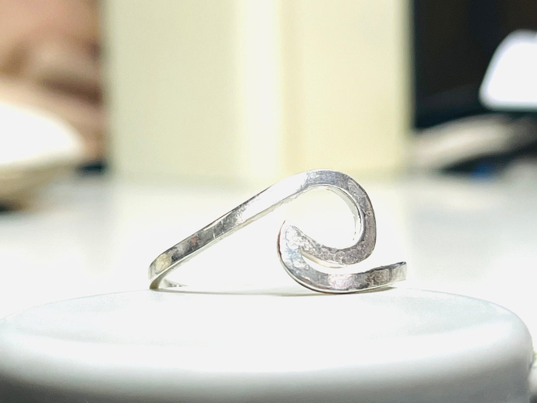 Sterling Silver Wave Ring - Etsy
