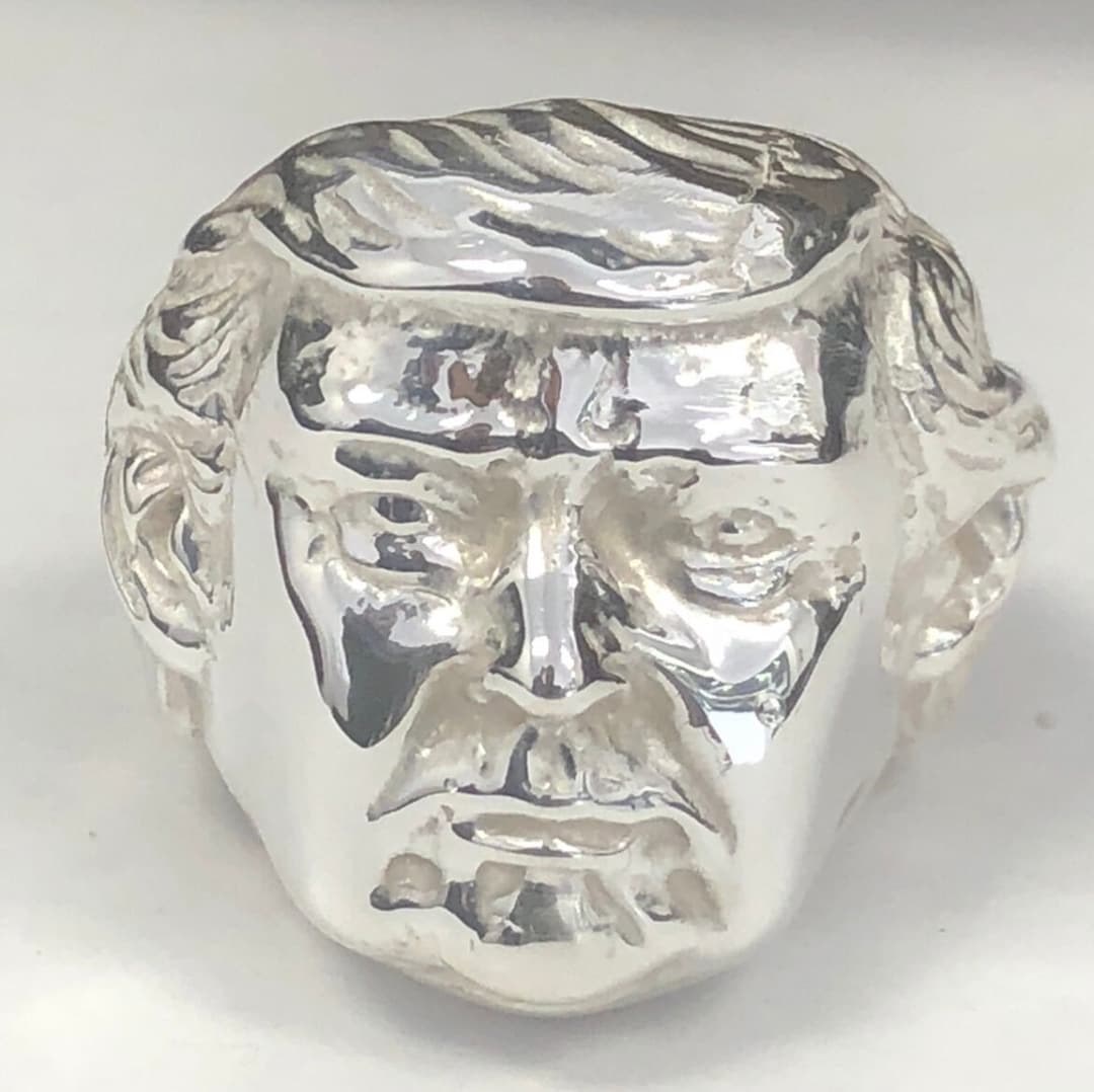 Sterling Silver President Trump 999 Fine Silver Made in USA Face Ring ...
