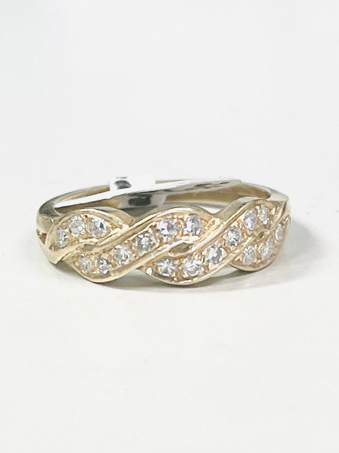 14k Yellow Gold Ladies Twisted Diamond Infinity Ring(14106) - Etsy