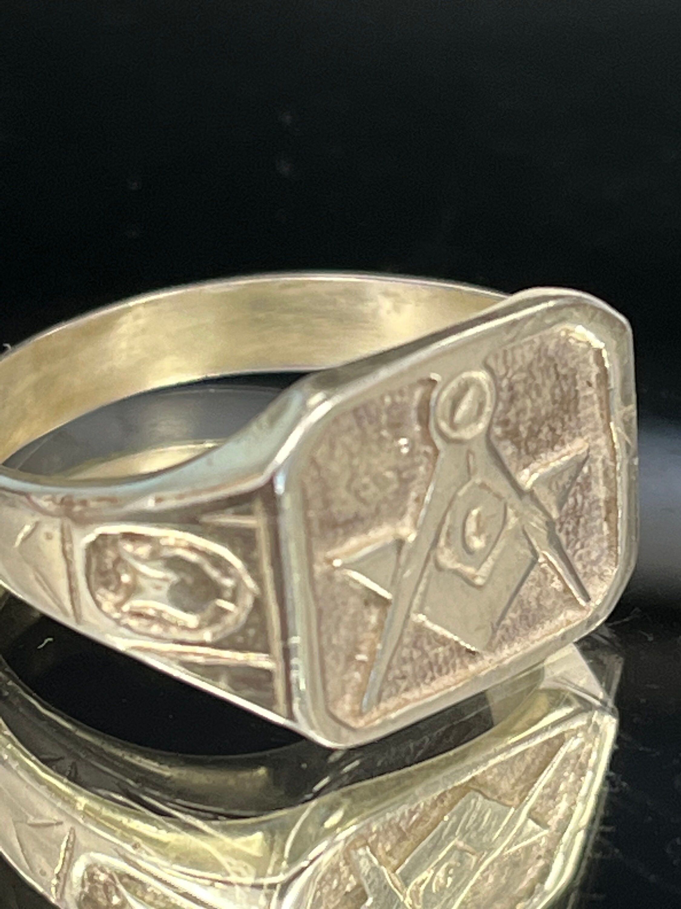 Masonic Signet Rings Sterling Silver Masonic Ring Freemason - Etsy