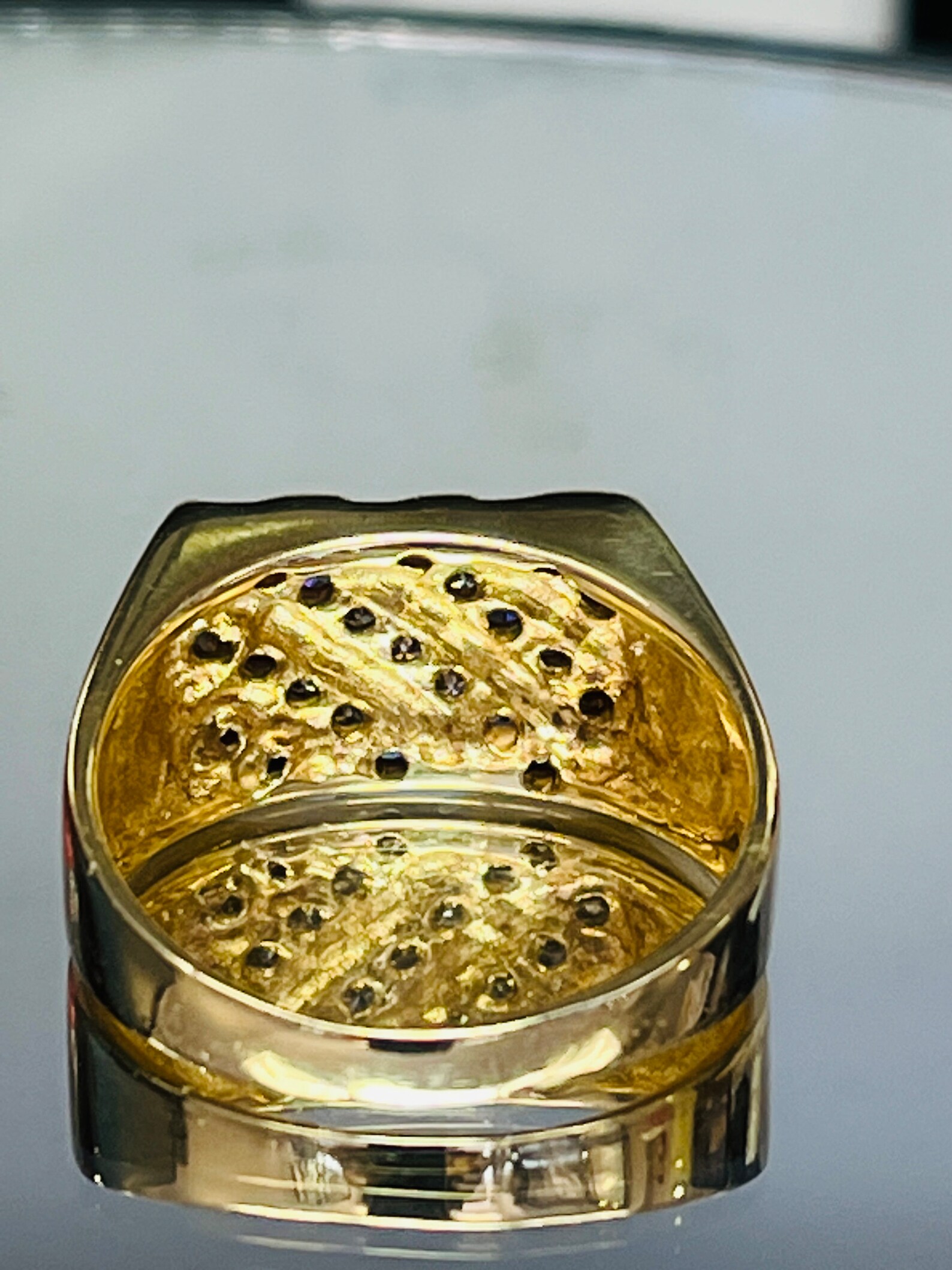 14K Yellow Gold Diamond Square Pinky Ring(rmd14-5) - Etsy