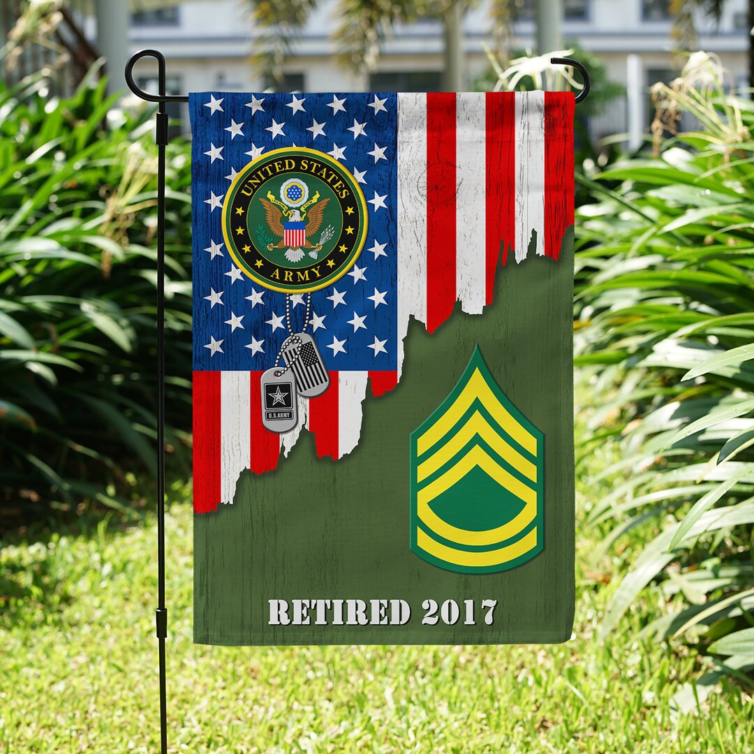 Personalized US Army Garden Flag Insignia Rank Soldier Veteran - Etsy