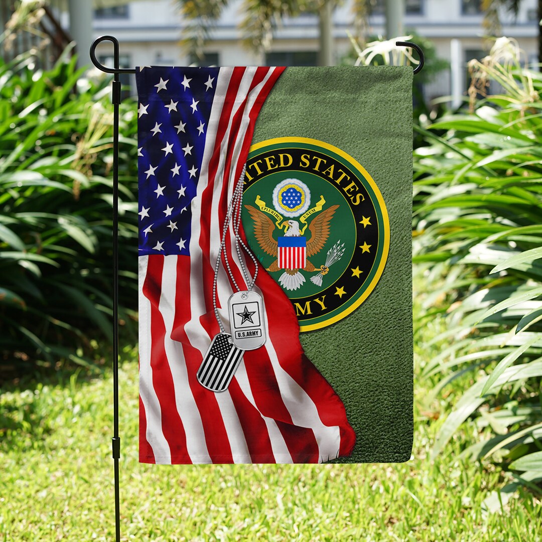 Personalized US Army Garden Flag Insignia Rank Soldier Veteran - Etsy