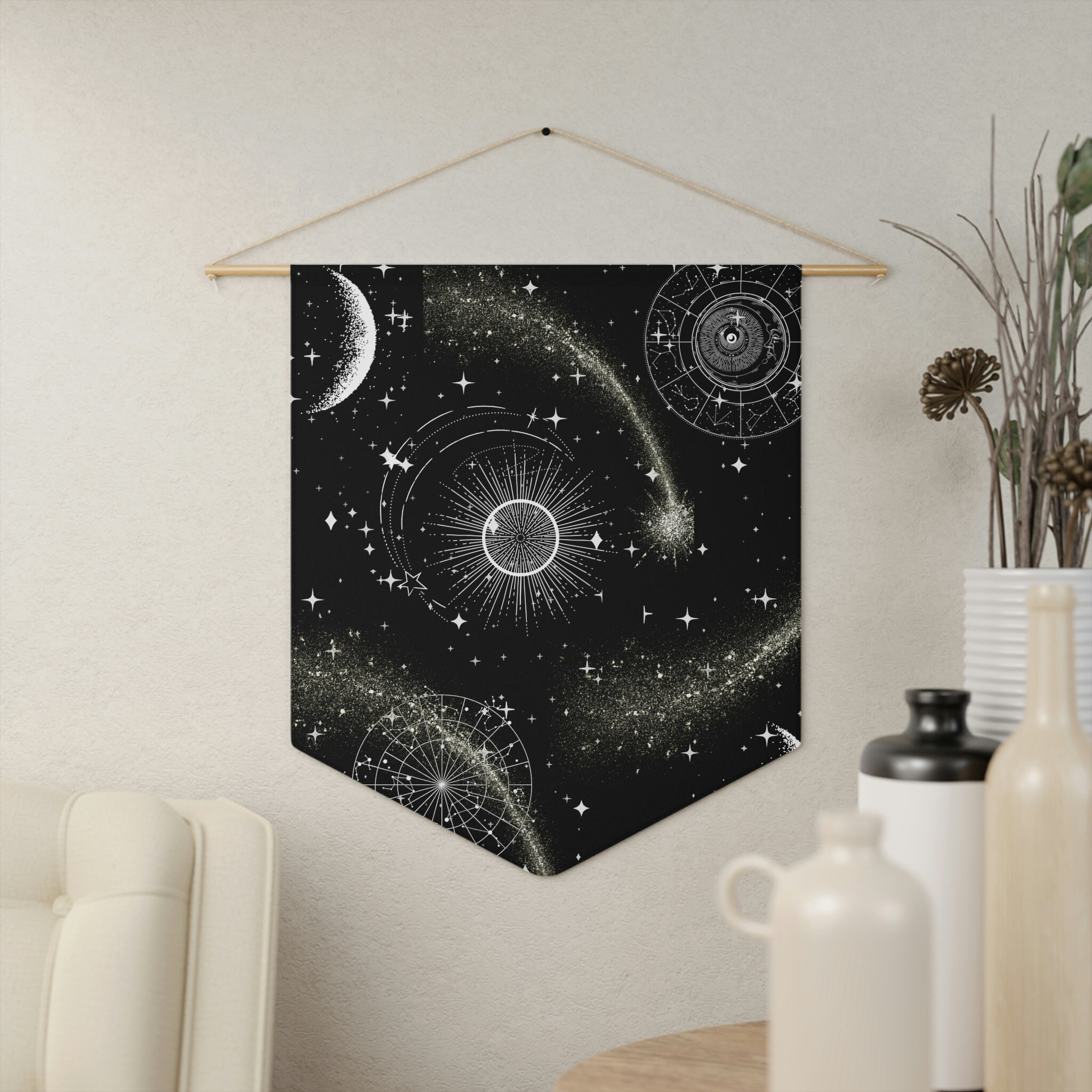 Celestial Space Pennant Pennant Flag Wall Art Banner Kids Room Decor ...
