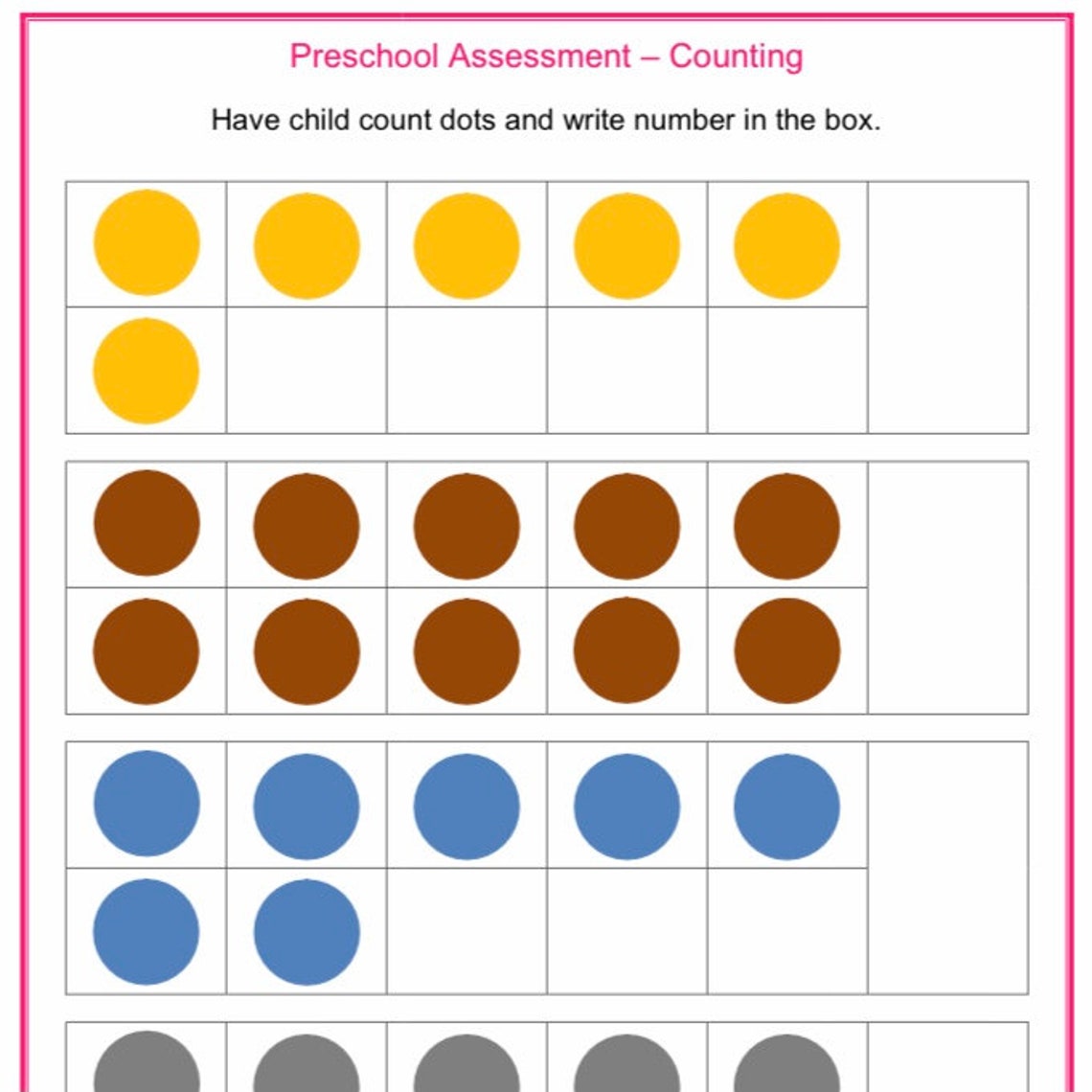 Preschool Assessment Form & Activities Kit - Printable Activity ...