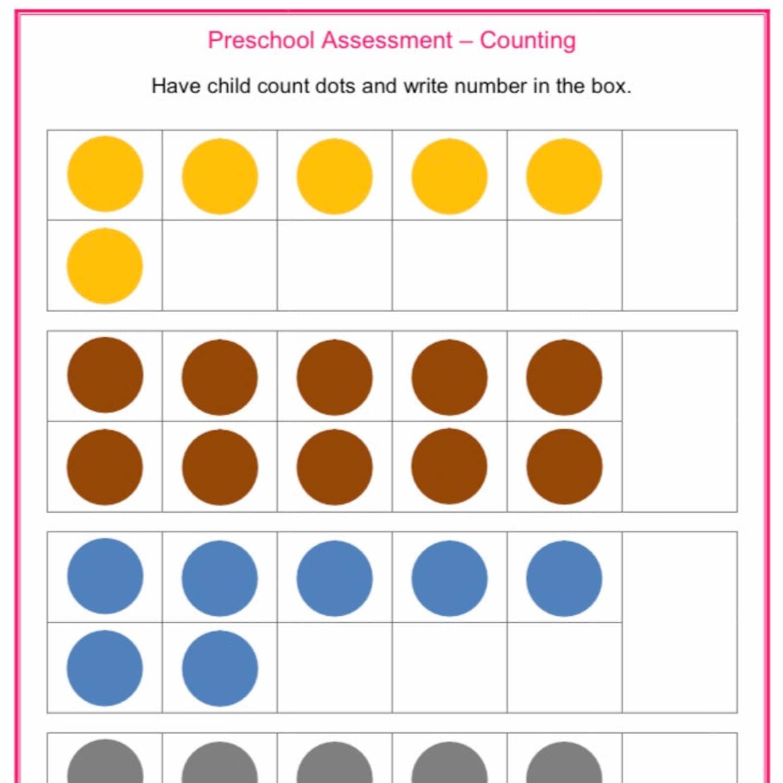 Preschool Assessment Forms, Printable Assessment Activity Worksheets ...