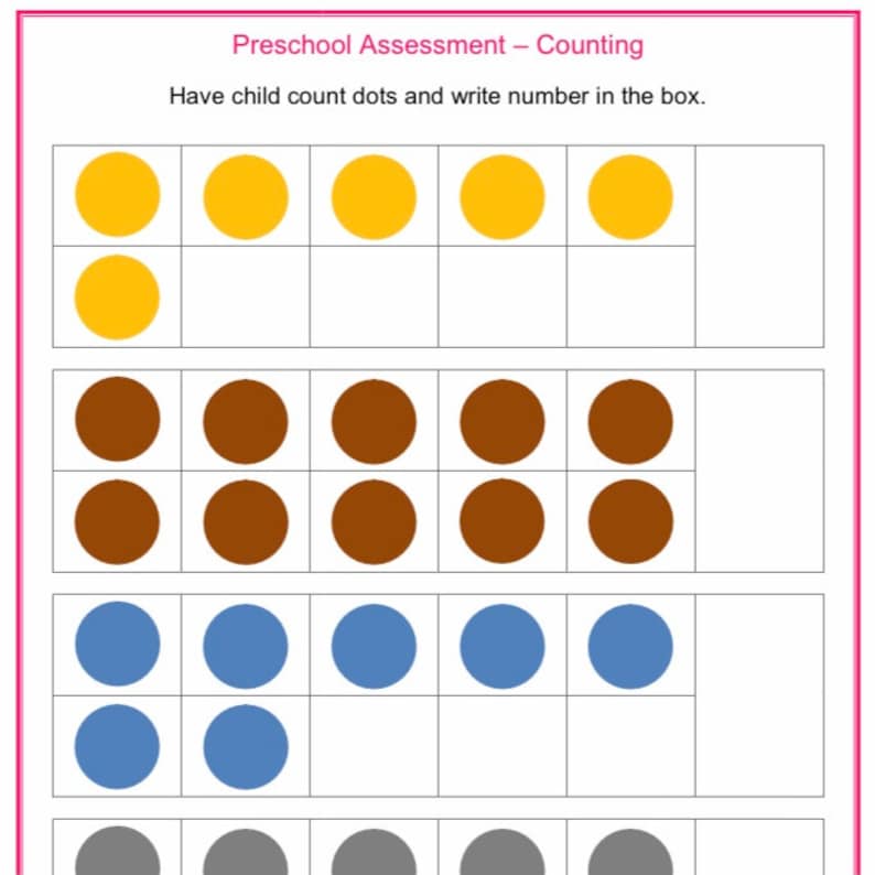 Preschool Assessment Form & Activities Kit - Printable Activity ...