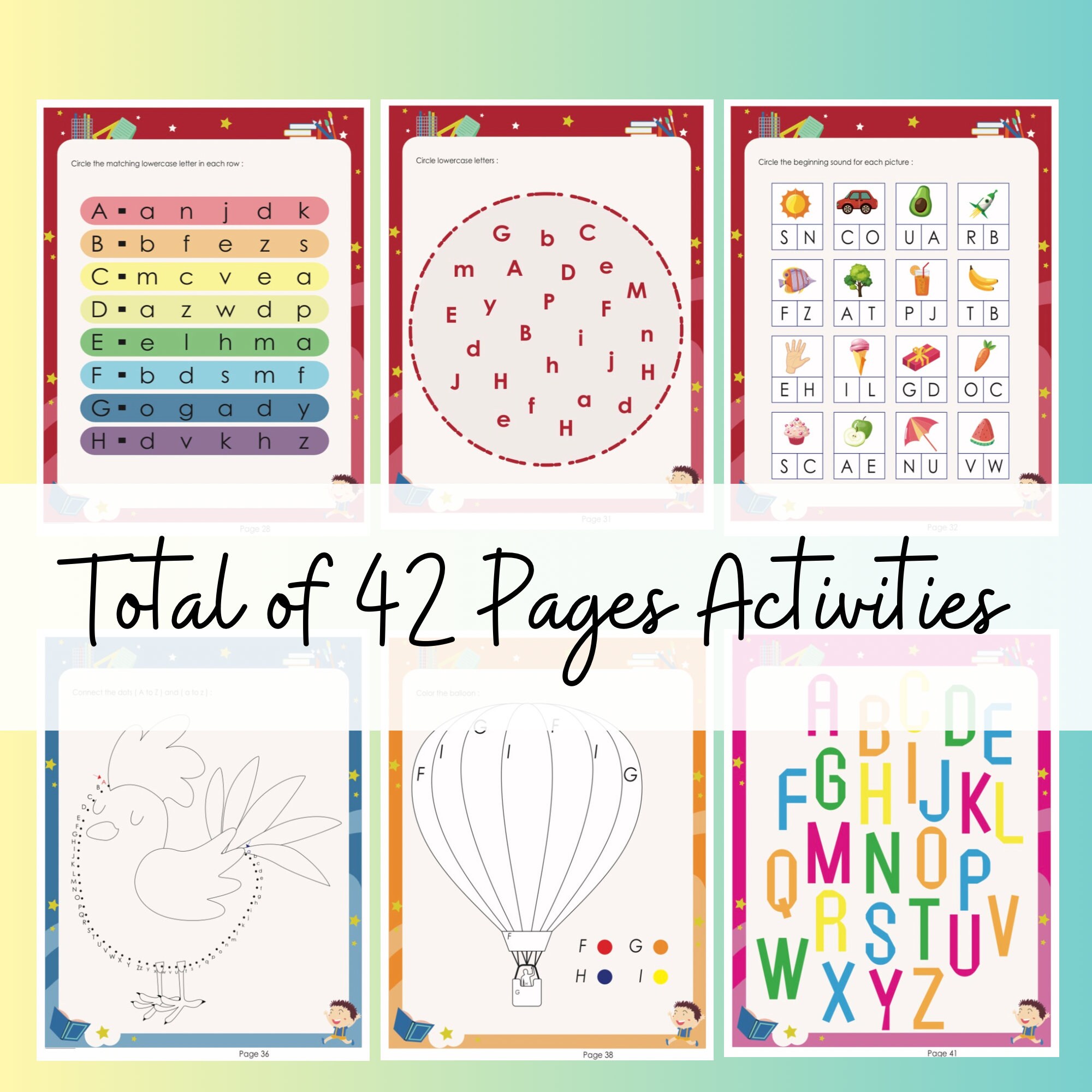 Alphabet Activity Worksheet for Kids, Letter Tracing Coloring ...