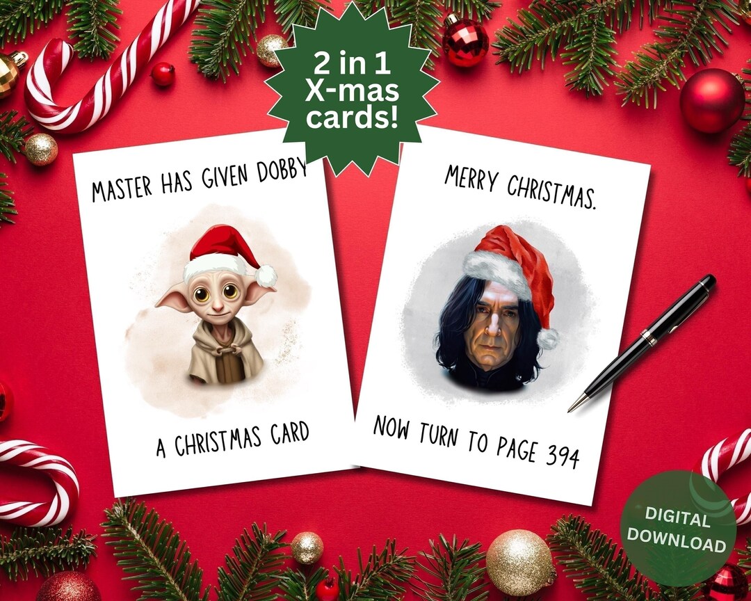 Harry Potter Christmas Card, Harry Potter Themed Gifts, Snape Christmas ...
