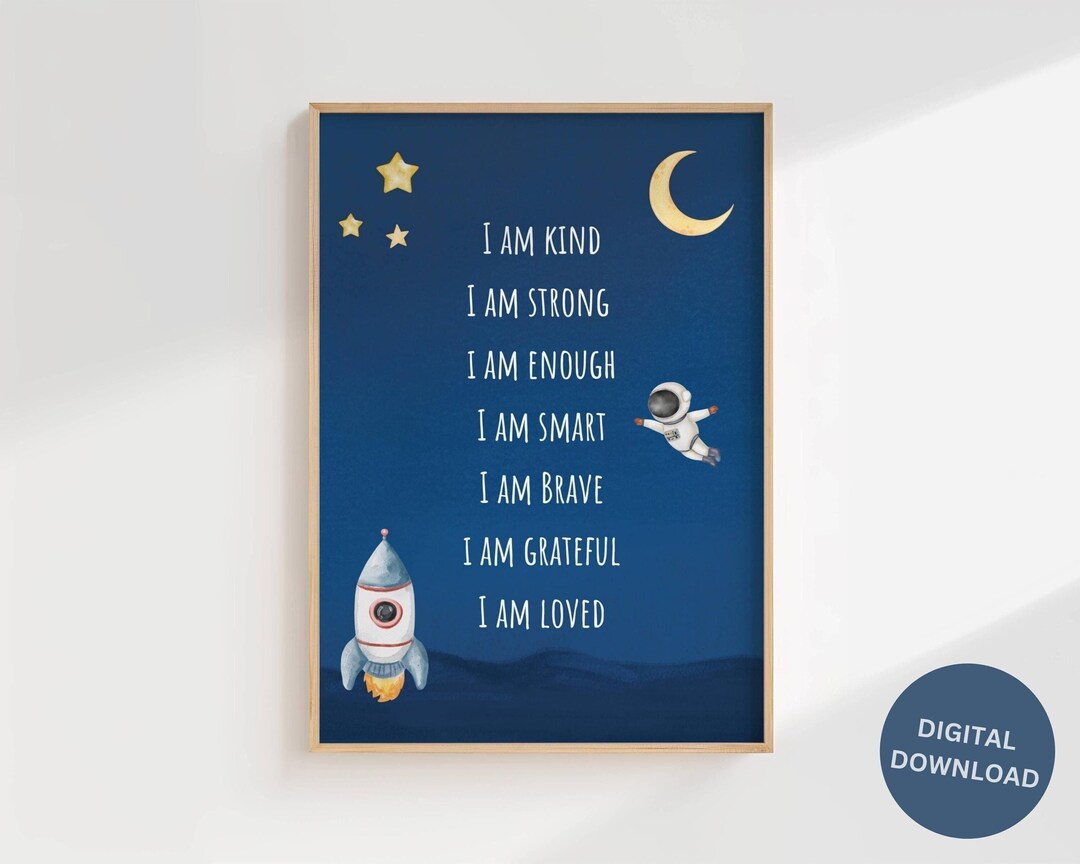 Kids Affirmations Wall Art, Affirmations for Kids, Self-love ...