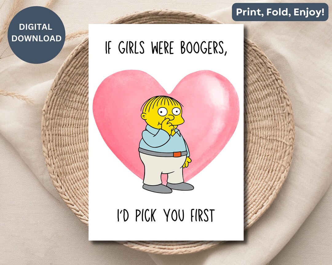 Ralph Wiggum Valentine Card, Simpsons Valentine, I Choo Choose You ...