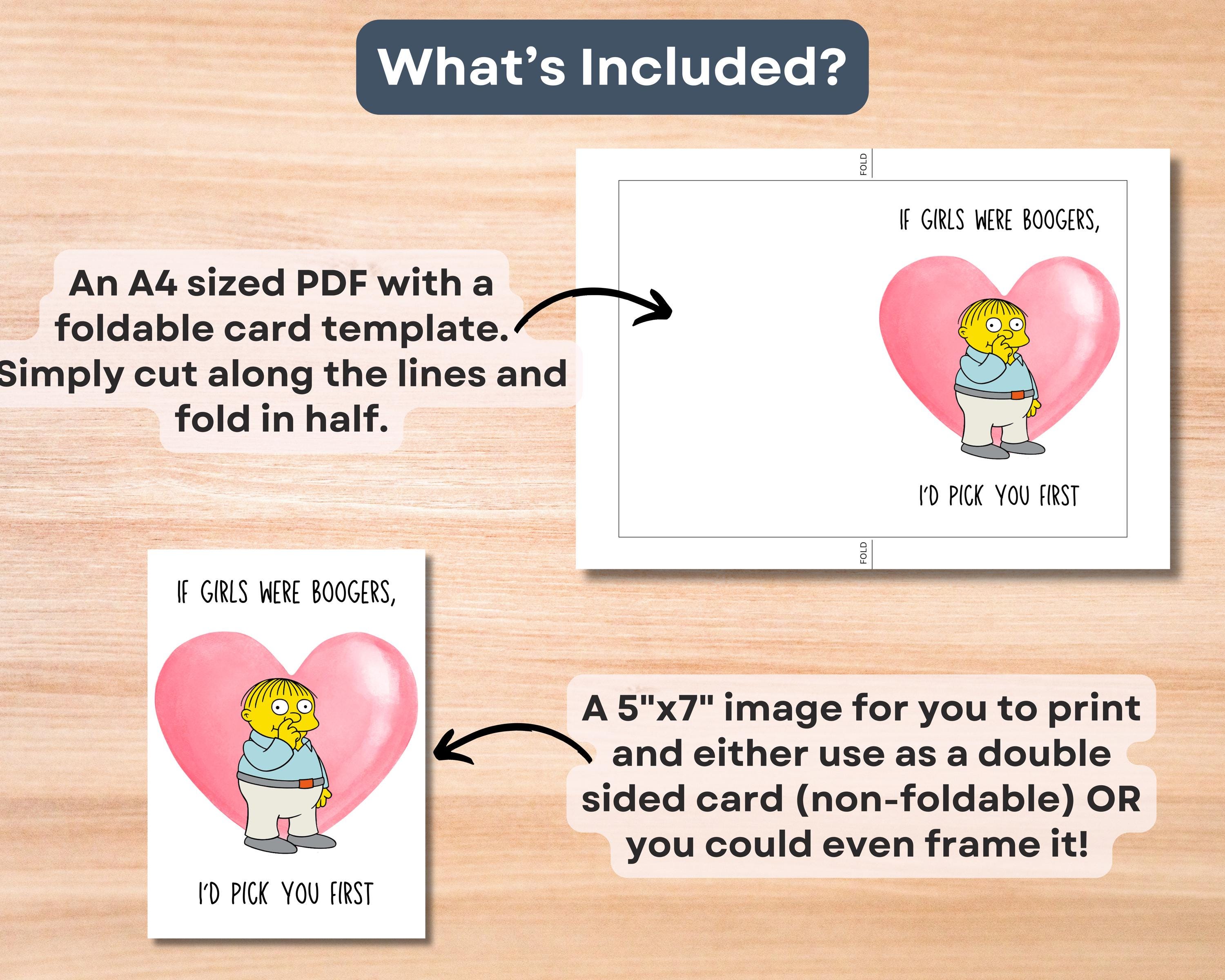 Ralph Wiggum Valentine Card, Simpsons Valentine, I Choo Choose You ...