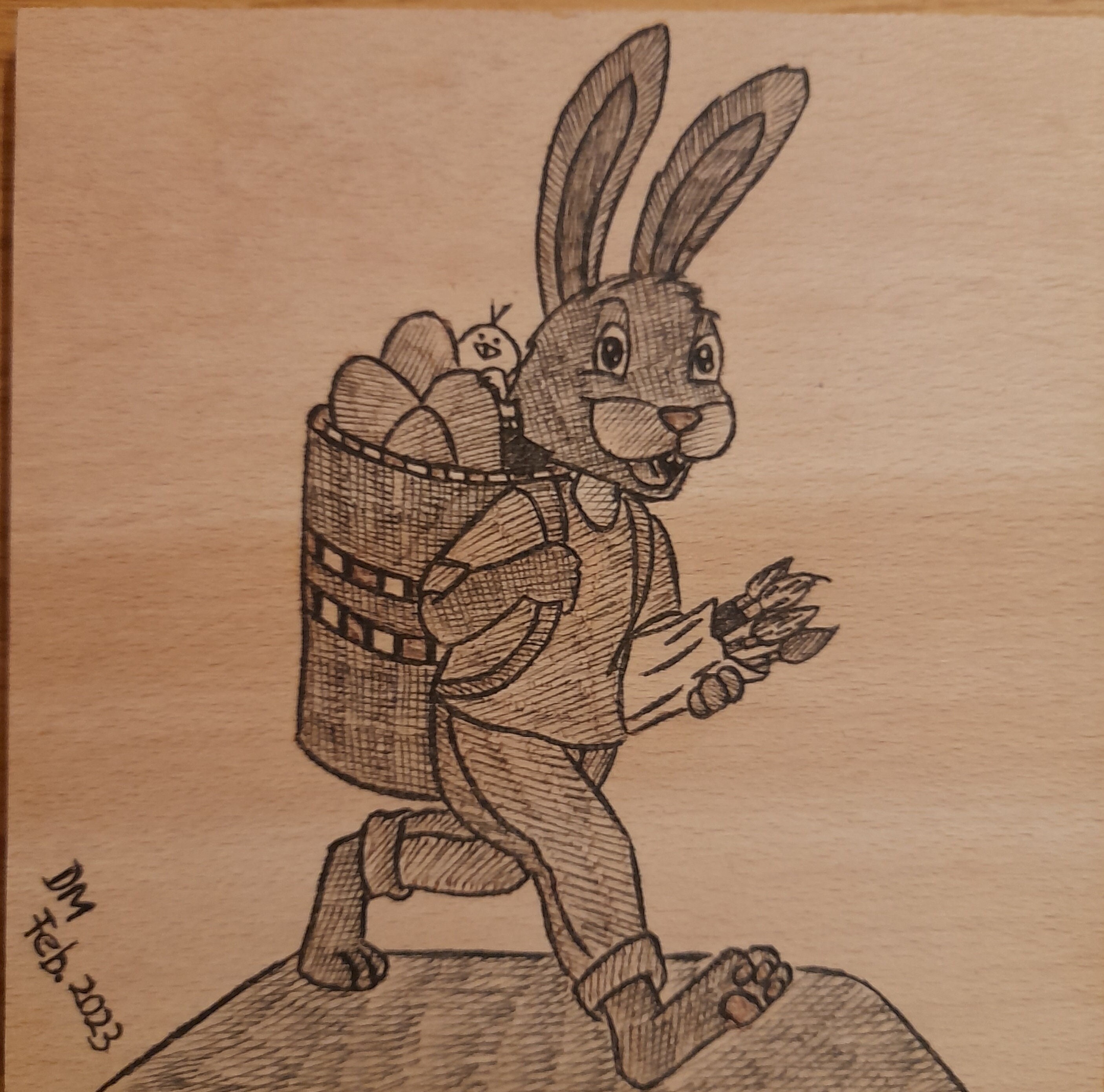 Pyrography Painting Motif Easter Bunny - Etsy