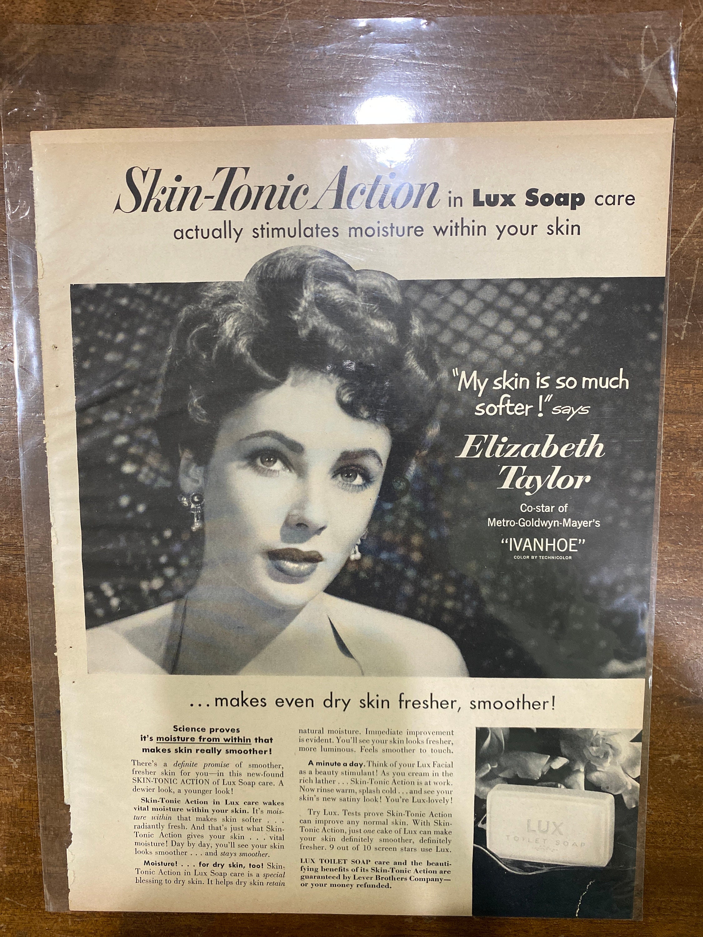 Original 1952 Elizabeth Taylor Magazine Advertising for Lux Soap - Etsy