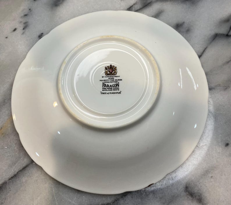 Tree of Kashmir by Paragon Set of 3 Salad Plate Footed Cup and Saucer ...