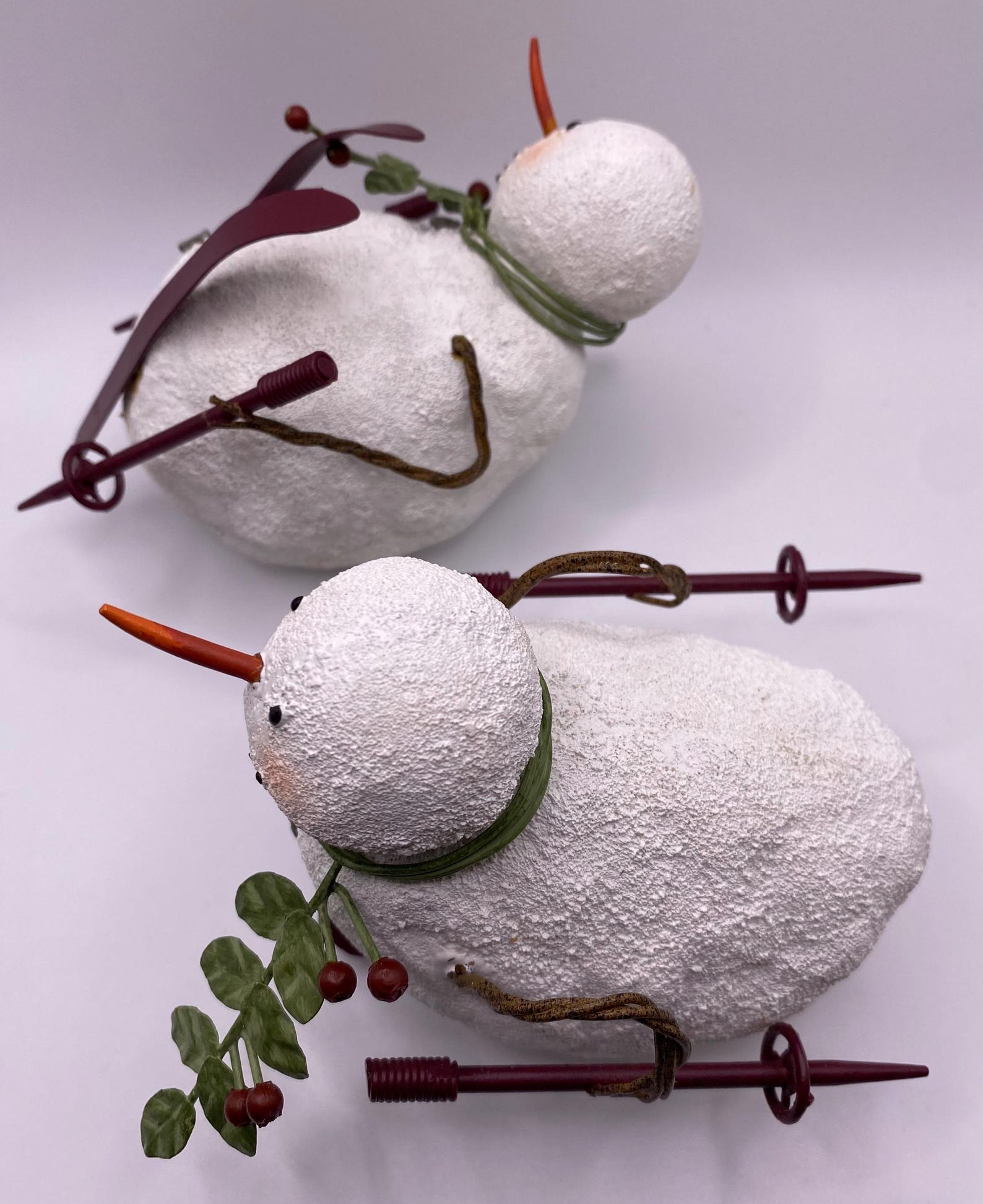 Set of 2 Snowman Figurines Made by FORESIDE, Gorham Maine - Etsy