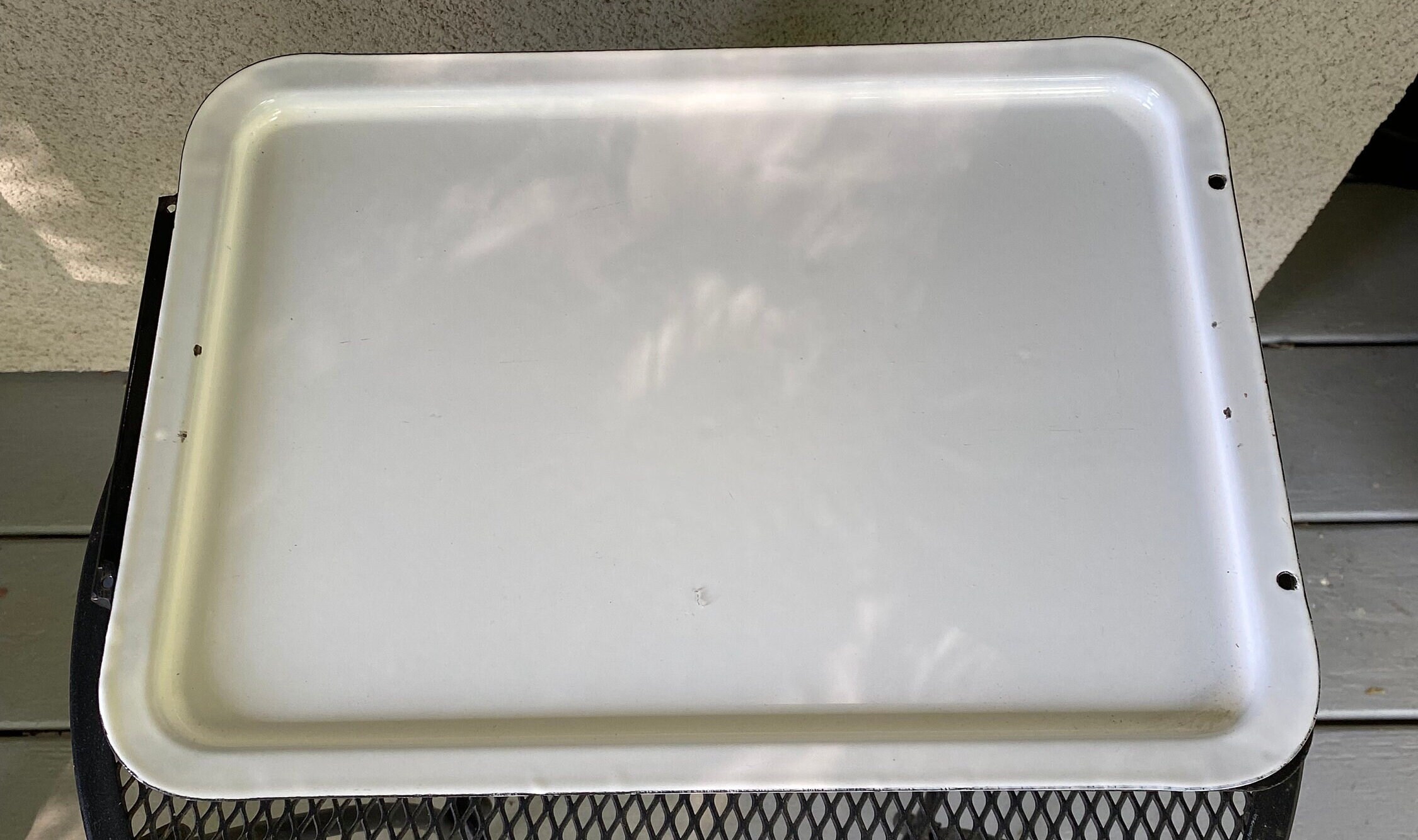 Circa 1940's White and Black Enamelware Large Lidded Rectangular ...