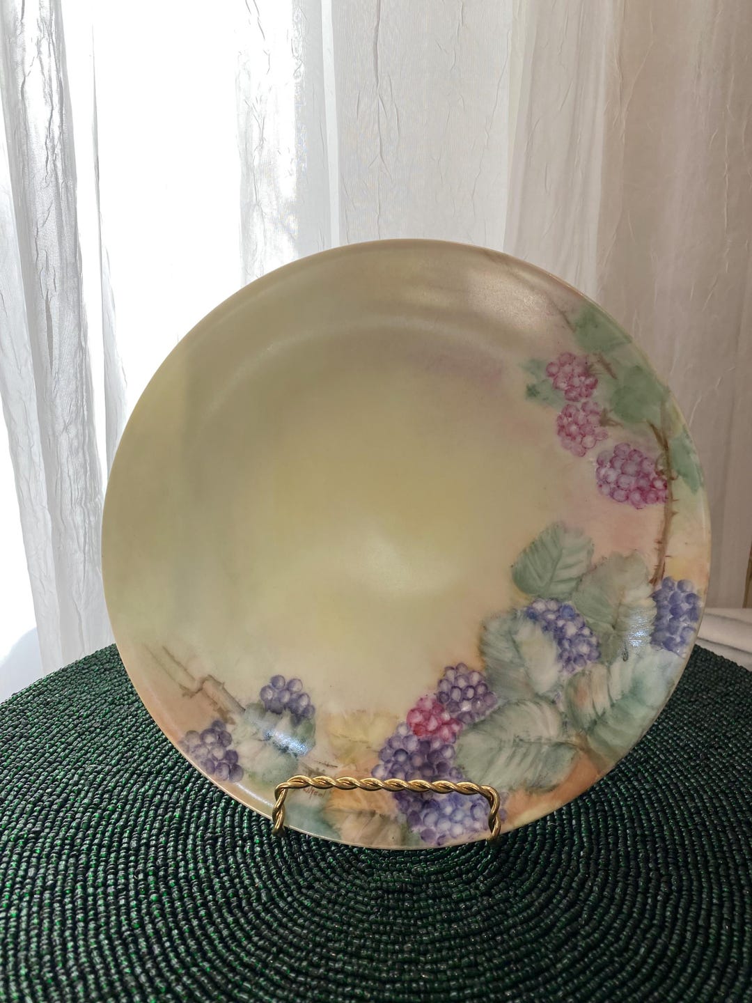 Antique Hand-painted Raspberries and Blackberries Plate Circa 1800's ...