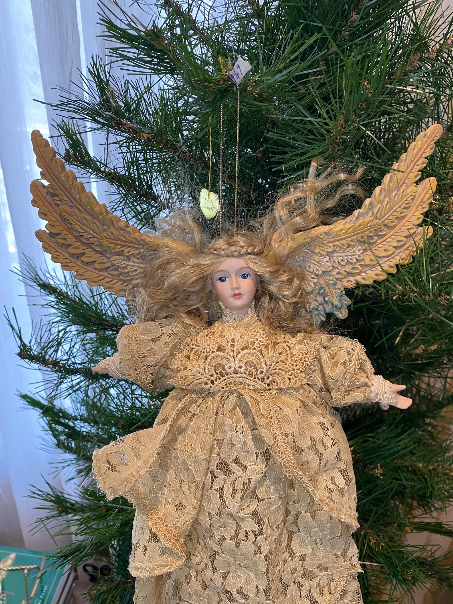 Louis Nichole Victorian Lace Angel Tree Topper Boxed Christmas Angel ...