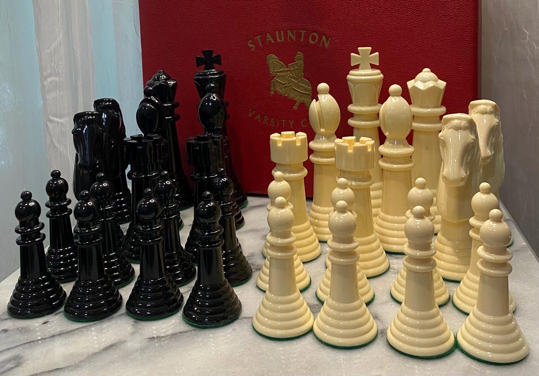 MCM Staunton Varsity Chess Set With Original Leatherette Box - Etsy