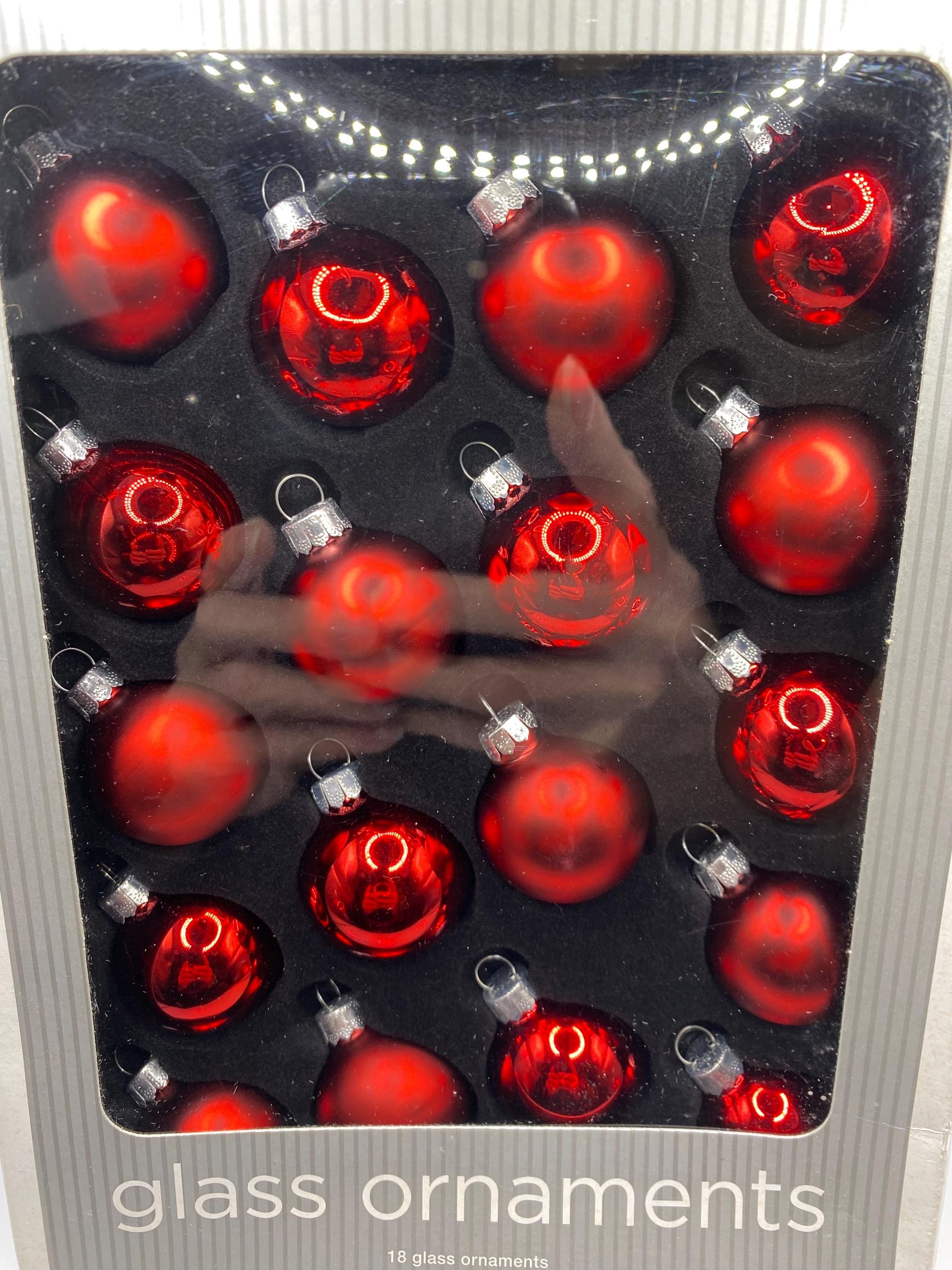 Set of 18 Miniature Assorted Red Glass Ornaments With Original Box - Etsy