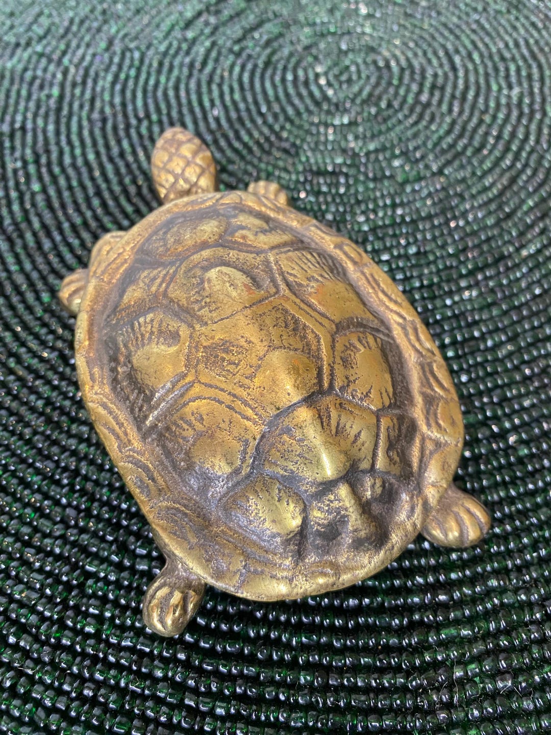 Vintage Solid Brass Turtle Trinket Box Made in England Hinged Brass ...