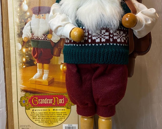 Grandeur Noel 17-inch Wooden Santa Golfing Nutcracker Limited Edition ...